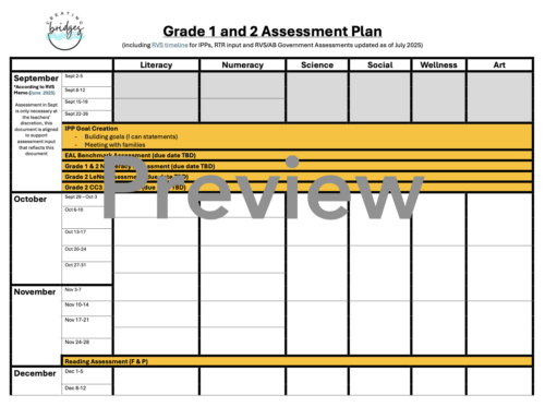 Alberta Assessment Plan Template - Grade 1 & 2 - Creating Bridges ...