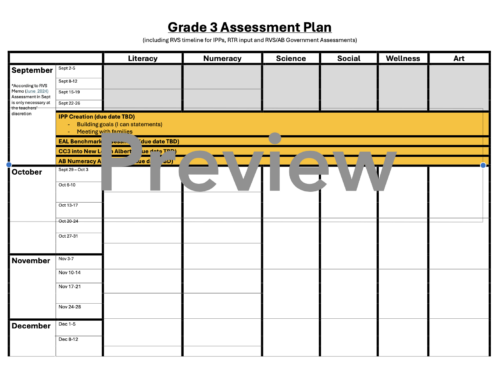 Alberta Assessment Plan Template - Grade 3 - Creating Bridges - Support ...